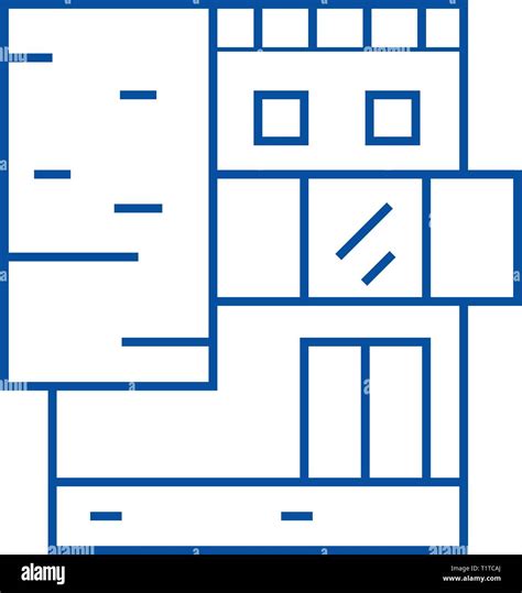 Small Office Building Line Icon Concept Small Office Building Flat