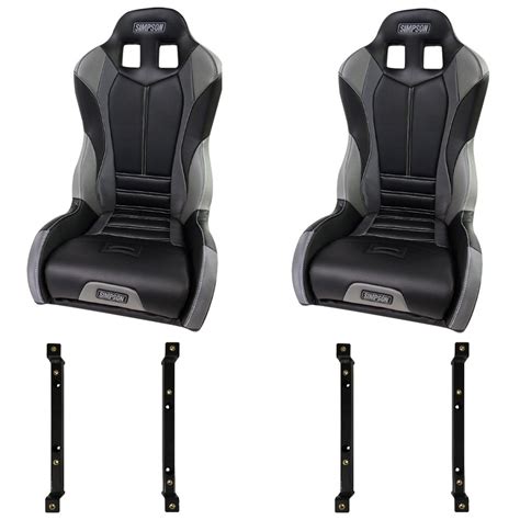 Simpson Front Pro Sport Seats Black Char Grey Polaris Rzr Rs1 Turbo