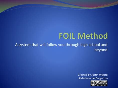 Ppt Foil Method Powerpoint Presentation Free Download Id 2804510