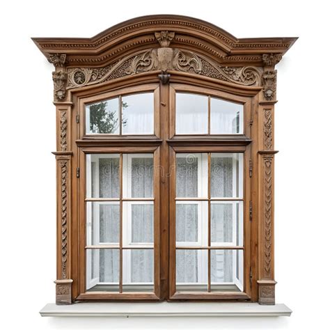 Classic Window Isolated On White Background Stock Illustration