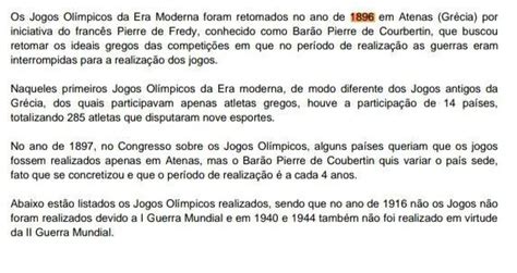 Os Jogos Olímpicos Da Era Moderna Criados Pelo Barão Pierre De