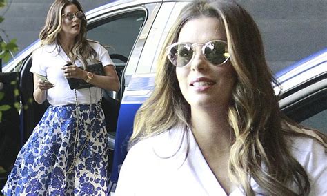 Eva Longoria Is Vintage In Floral Print Skirt In LA Daily Mail Online