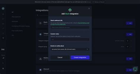 Slack Integration Uptimerobot