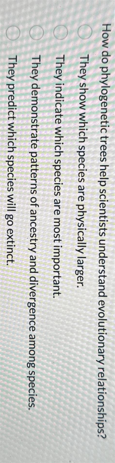 solved how do phylogenetic trees help scientists understand