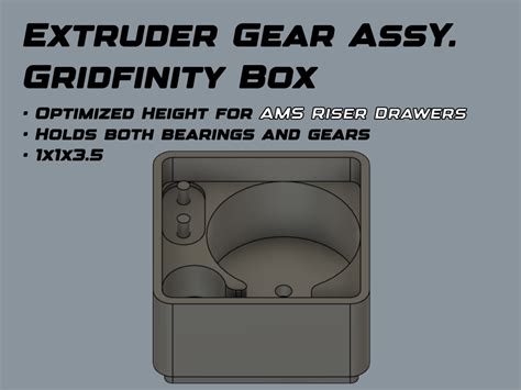 Extruder Gear Gridfinity Box Fits Ams Riser By Redbluefire Makerworld