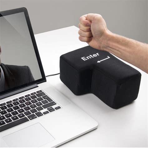 Big Usb Enter Key Button Anti Stress Relief Unbreakable Office Home