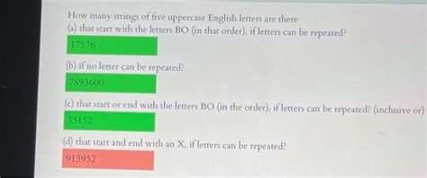 Solved How Many Strings Of Five Uppercase English Letters