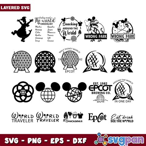 Epcot Svg Bundle Layered Designs Svgpan
