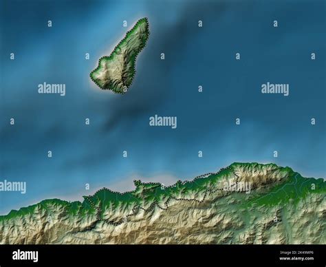Dili Municipality Of East Timor Colored Elevation Map With Lakes And