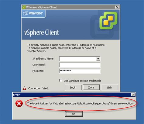 Information Technology vSphere Client error เขาใชงานไมได