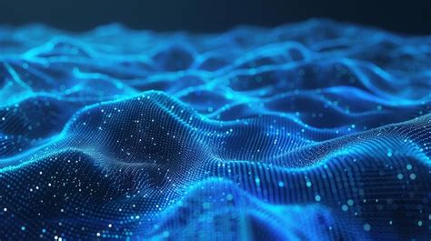 Premium Photo An Abstract Blue Background With Falling Cyber Particles A Big Data Stream