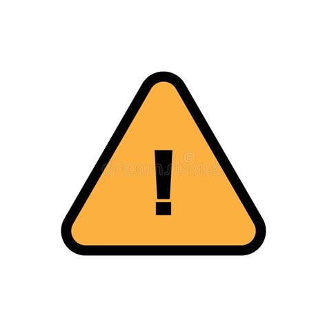 Warning Triangle Icon Yellow Attention Symbol Bold Black Outline Safety Alert Vector Stock