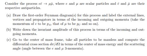 Solved Consider the process eē už where e and u are Chegg