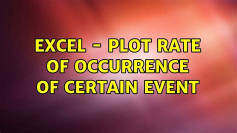 Excel Plot Rate Of Occurrence Of Certain Event 2 Solutions Youtube