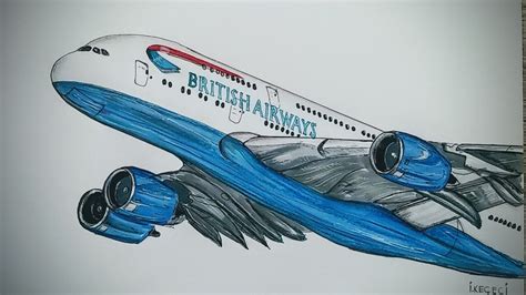British Airways Airbus A 380 Drawing Timelapse Youtube