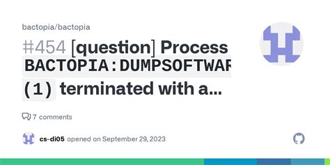 Question Process `bactopiadumpsoftwareversions 1` Terminated With An Error Exit Status 1