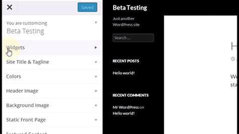 Widgets Panel WordPress Event Ticketing