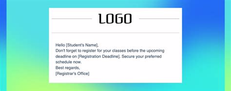 Reminder Class Registration Deadline Email