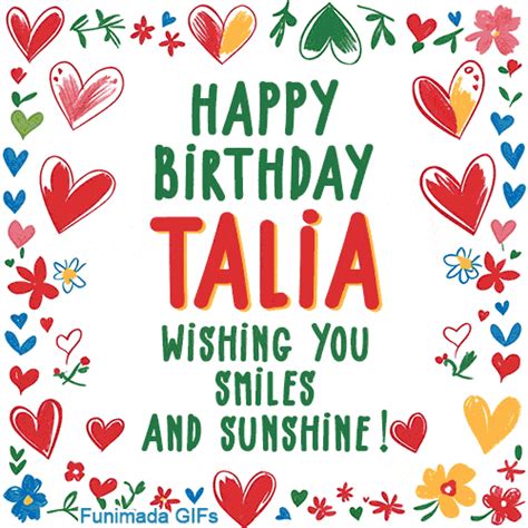 Colorful Hearts And Flowers Happy Birthday  For Talia Download On