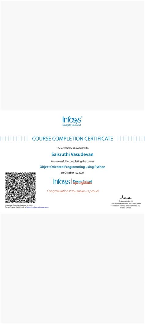 Python Infosys Professionaldevelopment Coding Learning Saisruthi Vasudevan