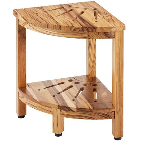 Corner Teak Shower Bench 17 Height 12 Radius 100 Teak Wood Corner