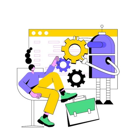 Premium Vector Collaborative Robotics Abstract Concept Vector Illustration