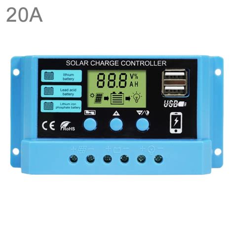 20a Solar Charge Controller For 12v24v Lithium And Lead Acid Batteries