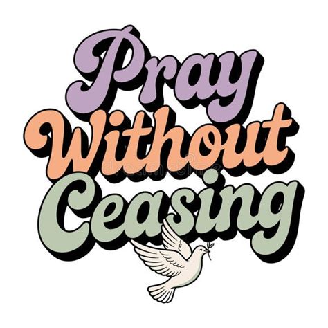 Pray Without Ceasing Retro Typography Christian T Shirt Design For