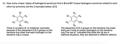 Solved 11 How Many Unique Types Of Hydrogens Would You