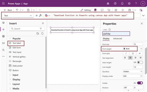 download function in powerfx using canvas app with power apps