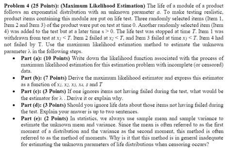 Solved Question Problem Points Maximum Chegg