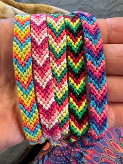 Chevron Bracelet Friendship Bracelet String Bracelets Custom Assorted Colors Etsy In