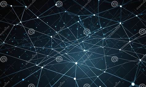 Complex Network Interconnected Lines And Dots Creating Sense Depth And Dimensionality Against