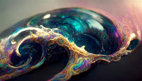 Premium Photo Abstract Background Of Iridescent Fluid Swirling Design