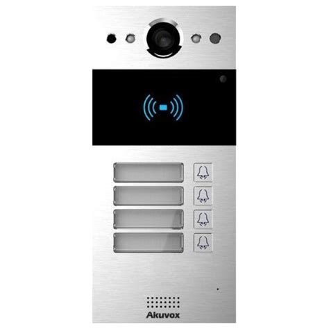 Akuvox R20b X4 Sip Surface Mount Video 4 Button Intercom With 2 Relays And Rf Card Reader