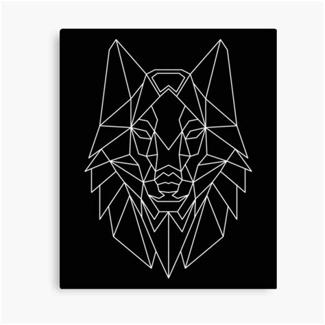 Polygon Wolf Husky Dog Art Design Geometric Wolves Head Canvas