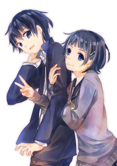 Kirito And Kirigaya Suguha Sword Art Online Drawn By Pettagon Danbooru