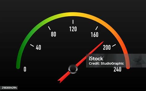 속도계 아이콘을 클릭합니다 녹색 노란색 빨간색 표시기가 있는 대시보드용 화살표가 있는 3d 미터 자동차 속도계 속도 성능 및 등급의 척도 점수 벡터 일러스트 레이 션 3차원