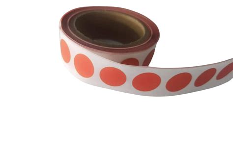 Permanent Adhesive Labels Custom Size Red Color Round Coated Labels