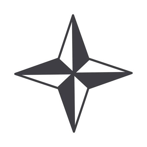 Compass Rose Navigation Cartography Travel Equipment Line Design Icon
