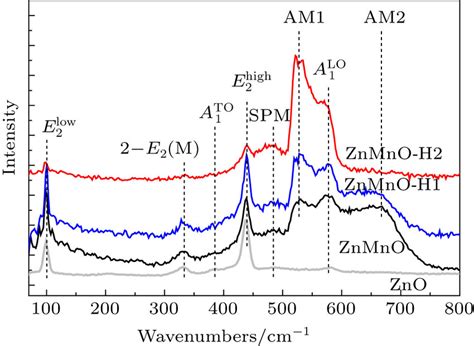 Raman Spectra Of Zno Znmno Znmno H1 And Znmno H2 Download