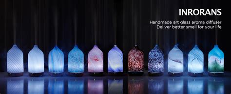 Essential Oil Diffuser Hand Blown Glass Aromatherapy Diffuser Ultrasonic Cool Mist