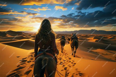 Premium Ai Image Woman On Camel Ai Generated