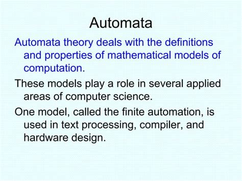 Theory Of Computation Ppt