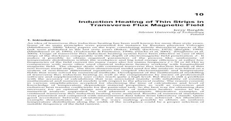 Pdf Induction Heating Of Thin Strips In Transverse Flux Magnetic