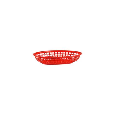 Plastic Serving Oval Basket Red 240x150x50