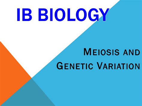 PDF PowerPoint Presentation Meiosis MEIOSIS CREATES GENETIC VARIATION During Normal Cell