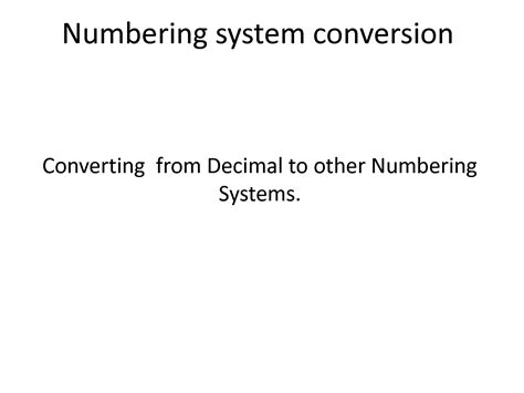SOLUTION Numbering System Conversion Studypool