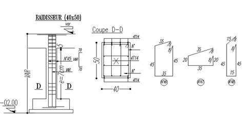 Stiffener 40x50 Design In Autocad 2d Drawing Cad File Dwg File