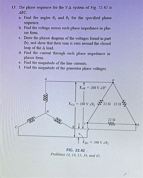 Solved The Phase Sequence For The Y A System Of Fig Chegg Com
